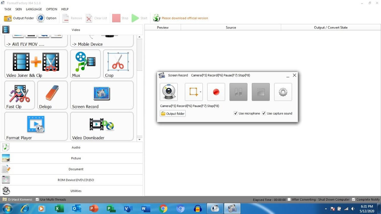 Screen And Audio Recording Format Factory Youtube