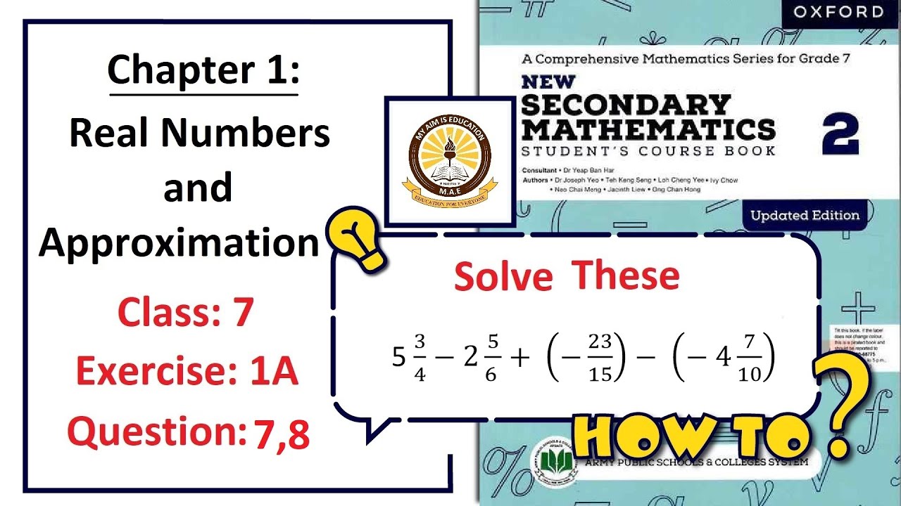 Exercise 1a Question 7 8 Solution Math Class 7 Aps Simplify