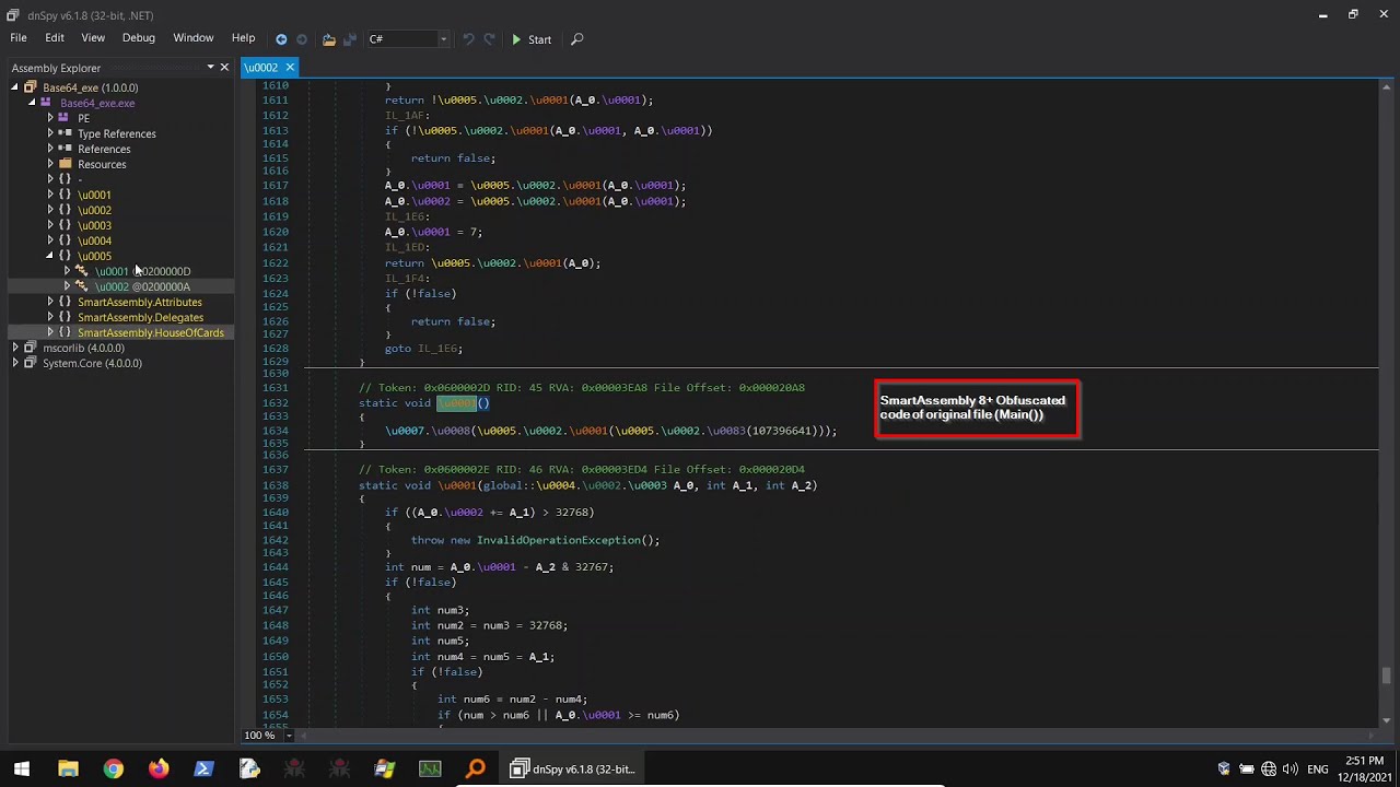 Deobfuscation Smartassembly 8 And Recreating Original Module Sae Dnspy