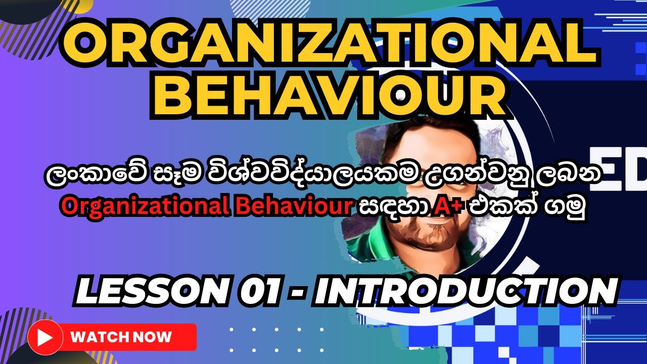 Organizational Behaviour Lesson 01 Introduction To Organizational