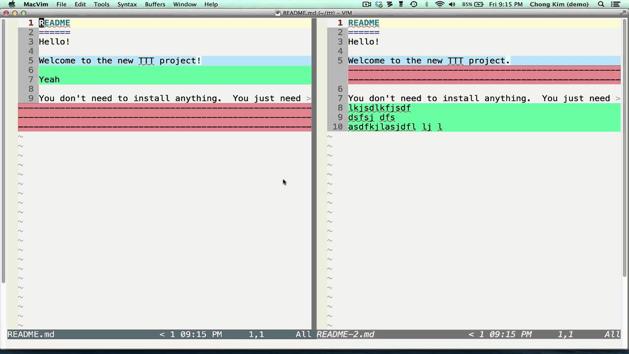 Vim Tips 6 Vimdiff Youtube
