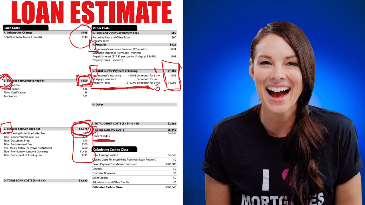 How To Read A Mortgage Loan Estimate Youtube