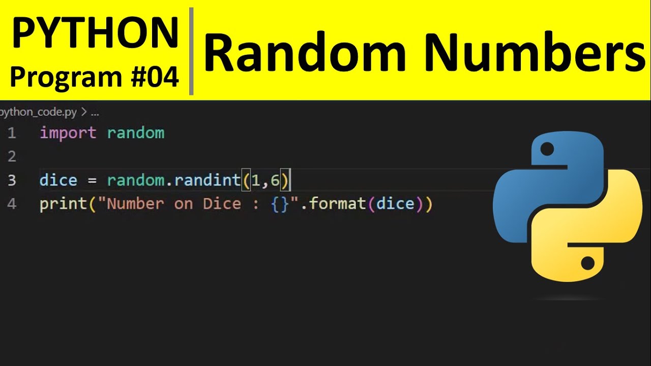 Python Program 4 Generate Random Number In Python Youtube