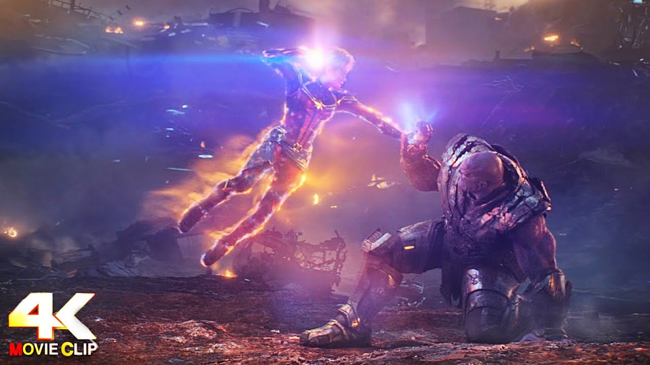 Avengers Endgame 2019 Captain Marvel Vs Thanos Scene 4k 60fps
