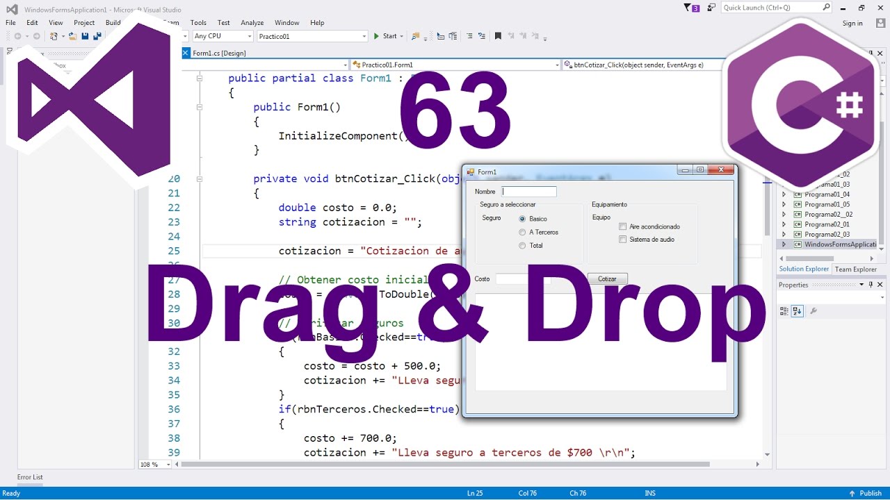 Programación Windows Forms C 63 Drag Drop Youtube