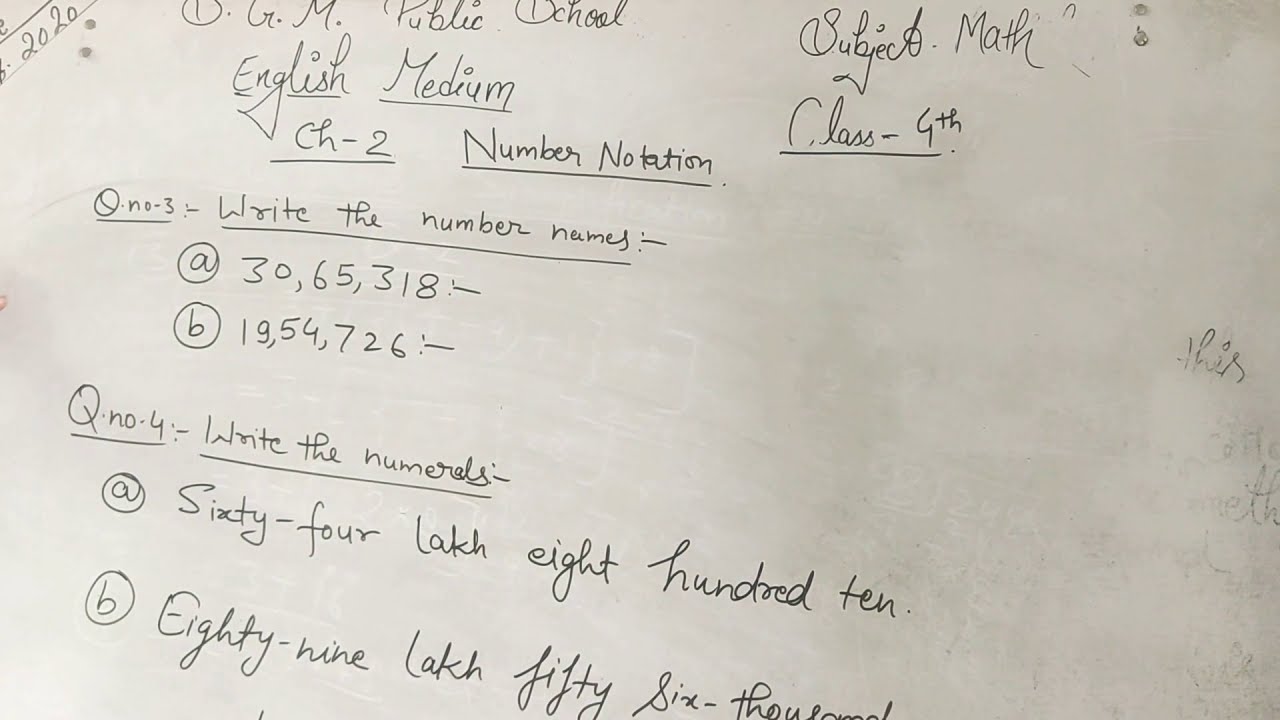 Class 4 Th Math Youtube