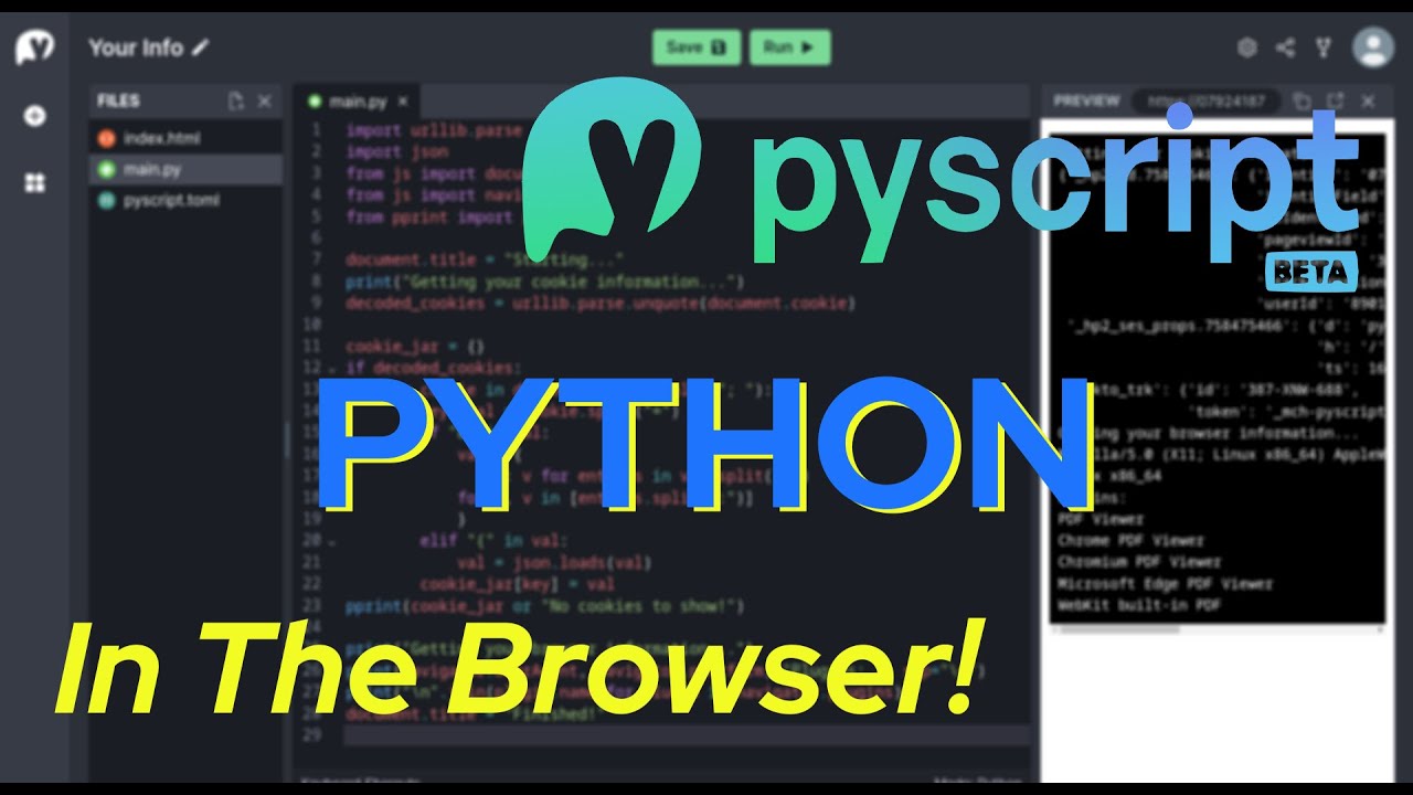 Pyscript Python In The Browser Youtube