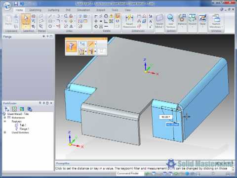 Solid Edge Sheet Metal Tutorial How To Create Flanges Youtube
