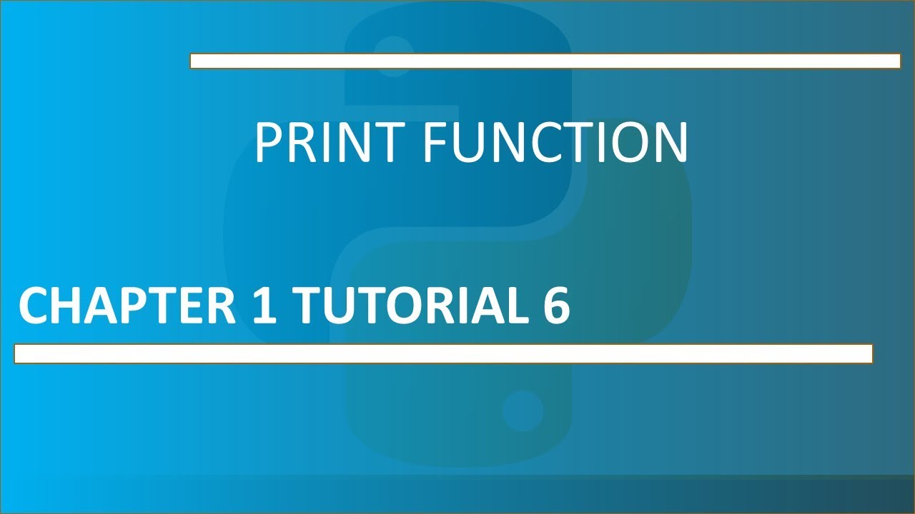 Print Function Python Tutorial 6 Youtube