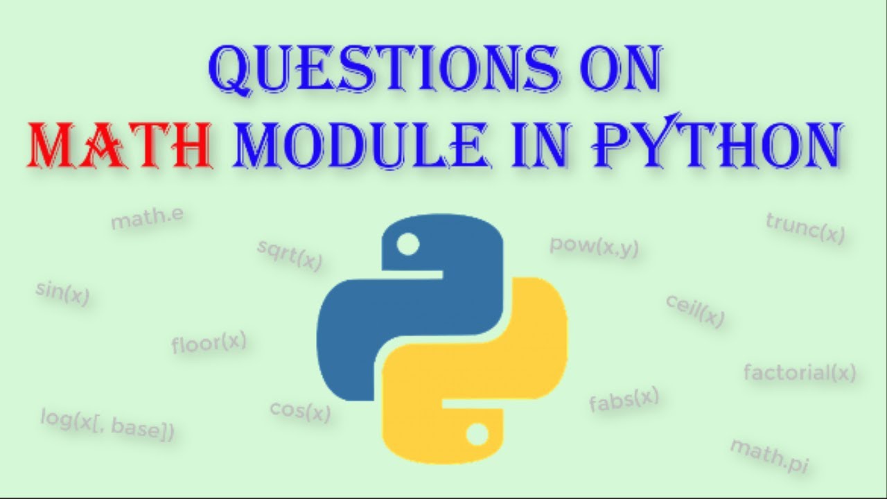 Python Math Module Youtube