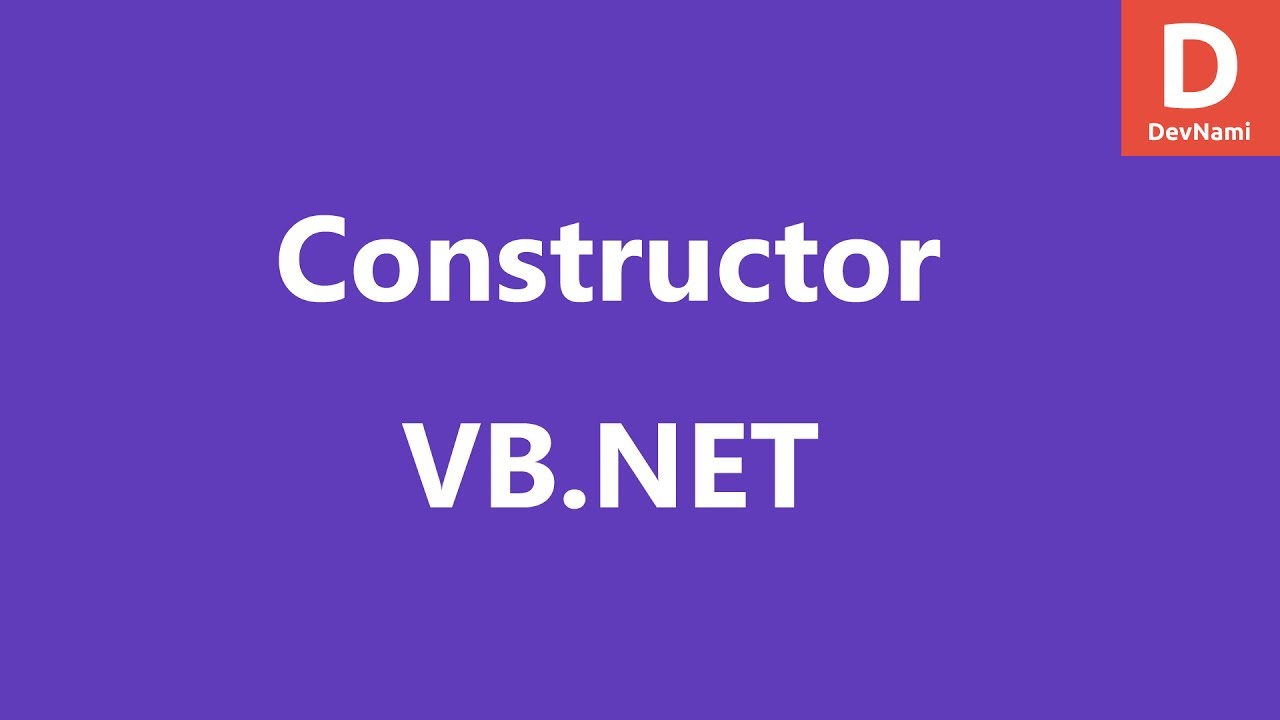 Vb Net Create Constructor Youtube