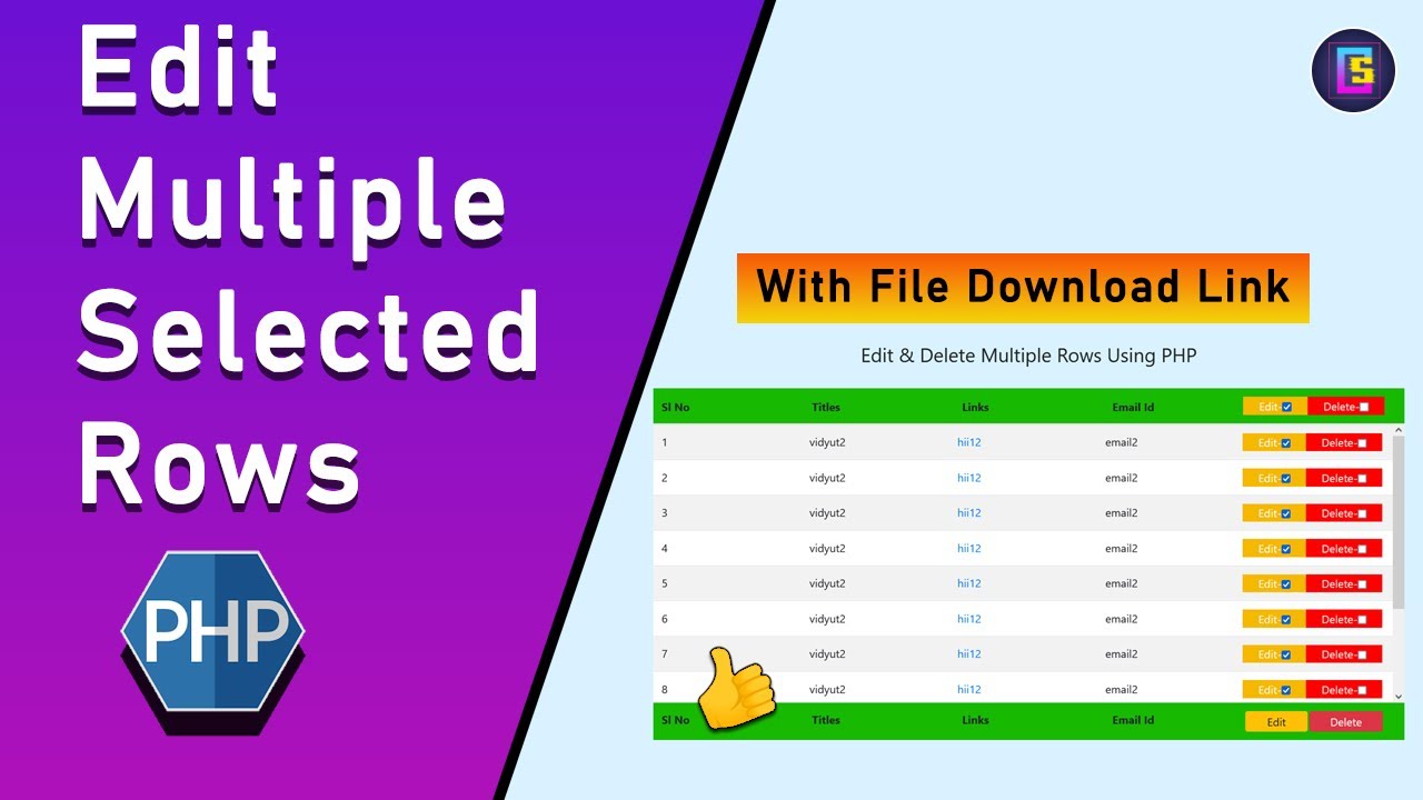 How To Edit Multiple Rows Using Php Update Multiple Selected Records
