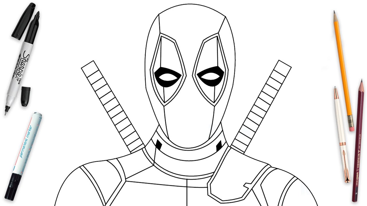 How To Draw Deadpool Easy Step By Step Marvel Superhero Drawing