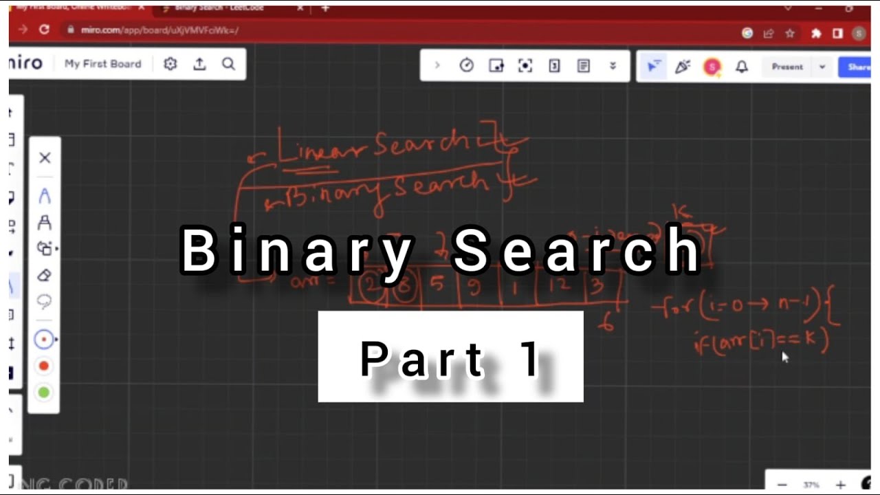 Binary Search Basic Concept With Code Part 1 Youtube