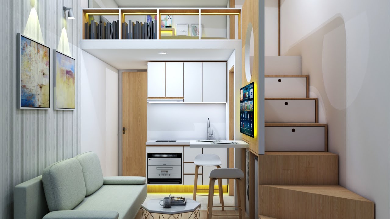 Tiny Apartment 12sqm 129sqft Micro Apartment Tour Space Saving