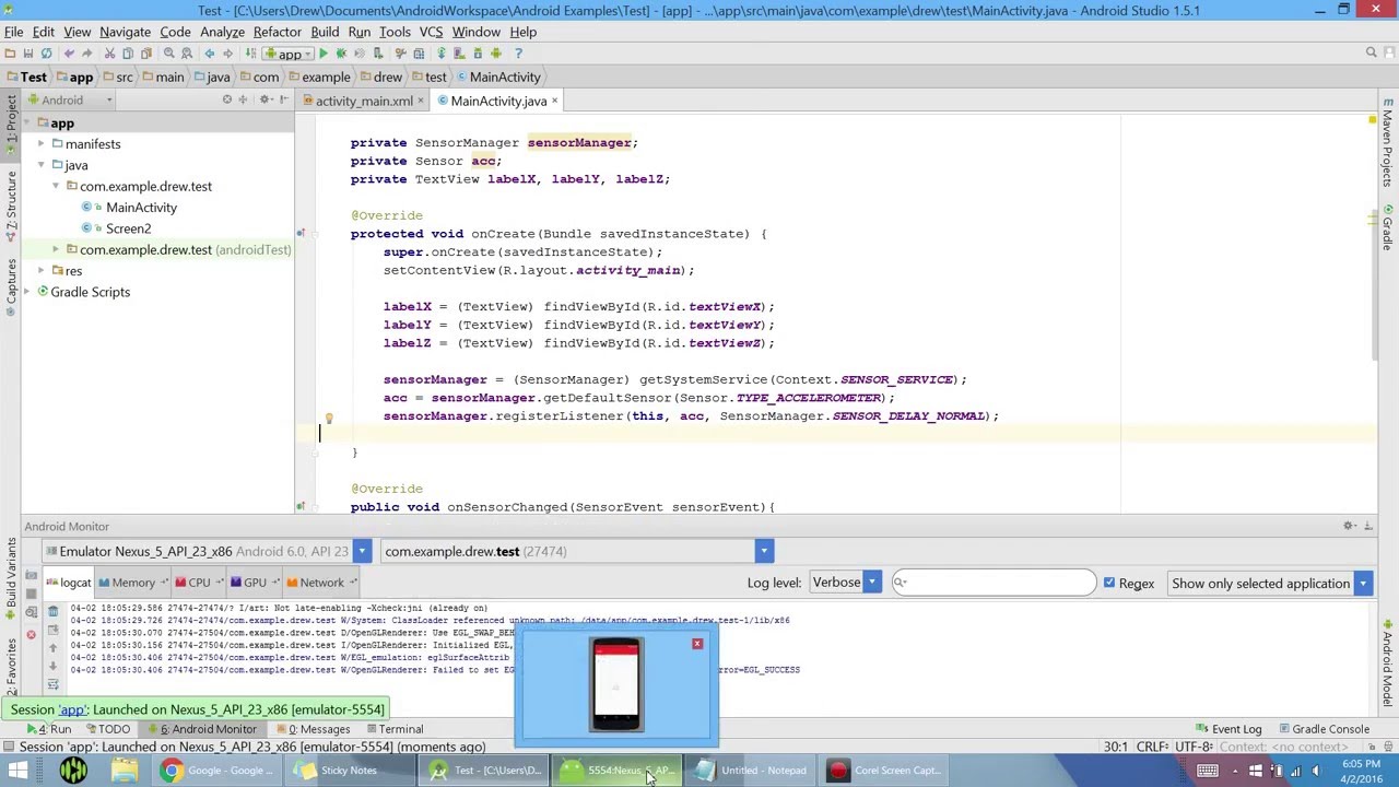 Accelerometer Sensor Android Studio At Margaret Steen Blog