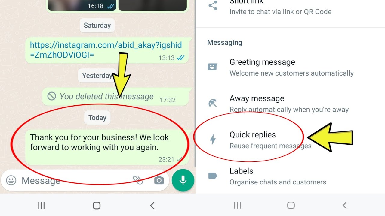 How To Send Quick Reply In Whatsapp Business What Is Quick Reply In