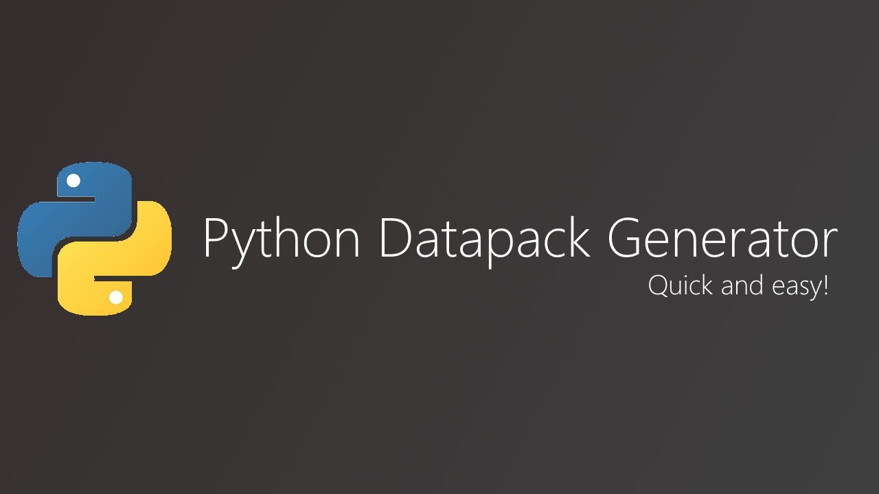 Datapack Generator Using Python Youtube