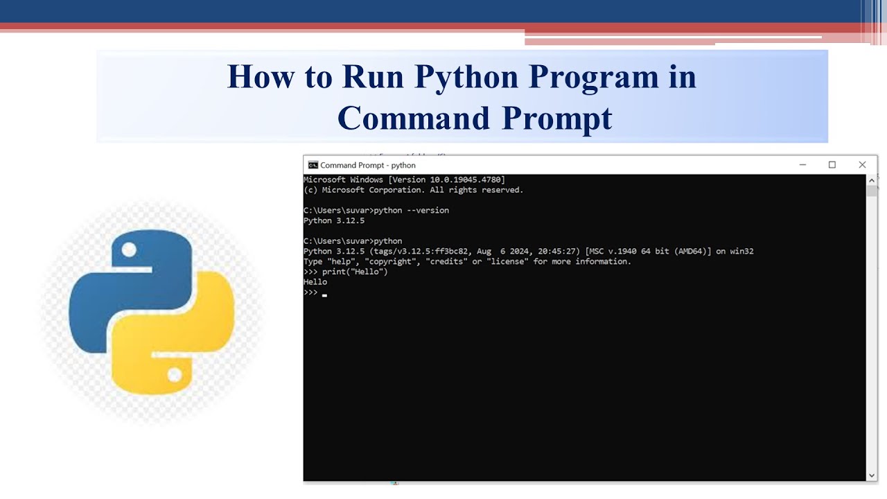 How To Run Python In Command Prompt Youtube