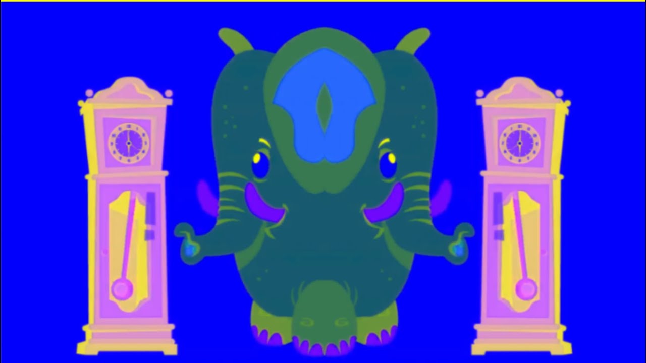 Green Elephant With Blue Background Hickory Dickory Dock Scene Youtube