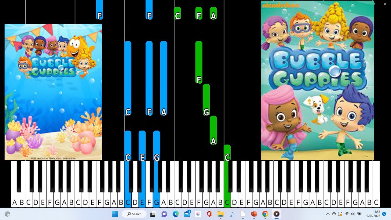 Bubble Guppies Theme Piano Tutorial Youtube
