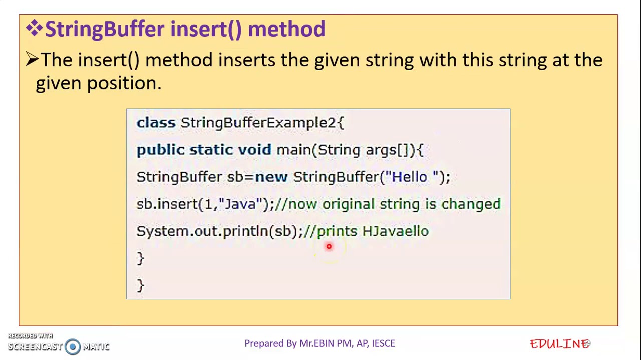 Java Module 4 Topic 7 Comparison Of String Buffer String Youtube