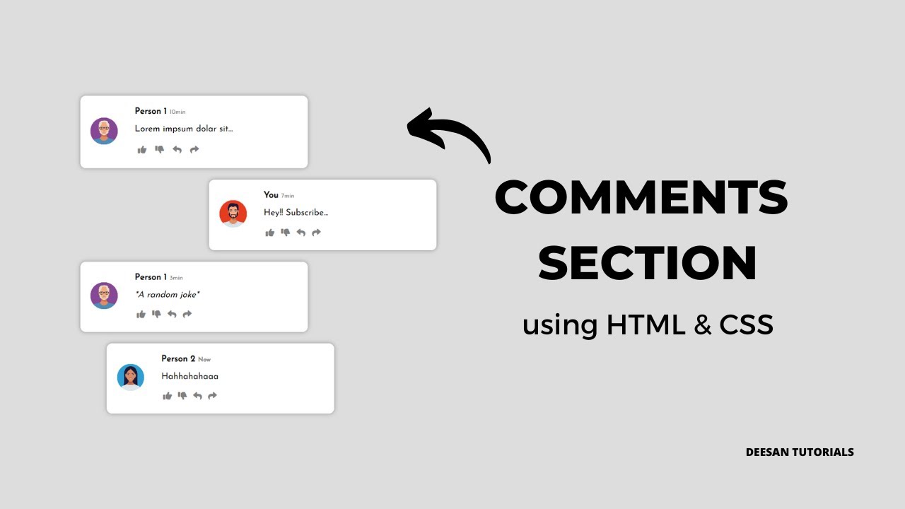 Comments Section Using Html And Css Social Media Comments Section