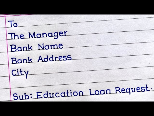 Education Loan Letter Format