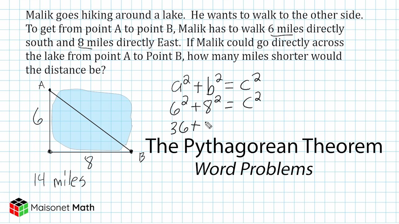 Word Problems Involving Pythagorean Theorem Geometry Pythagorean