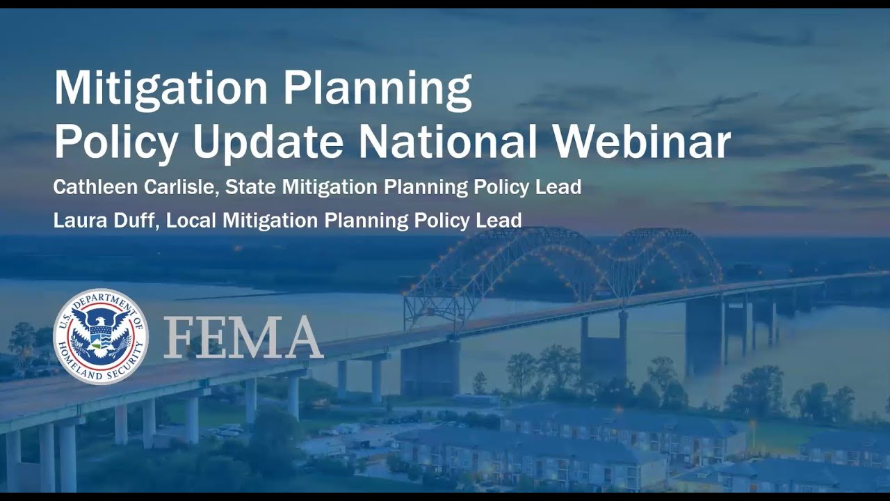 Webinar Mitigation Planning Policy Update Youtube