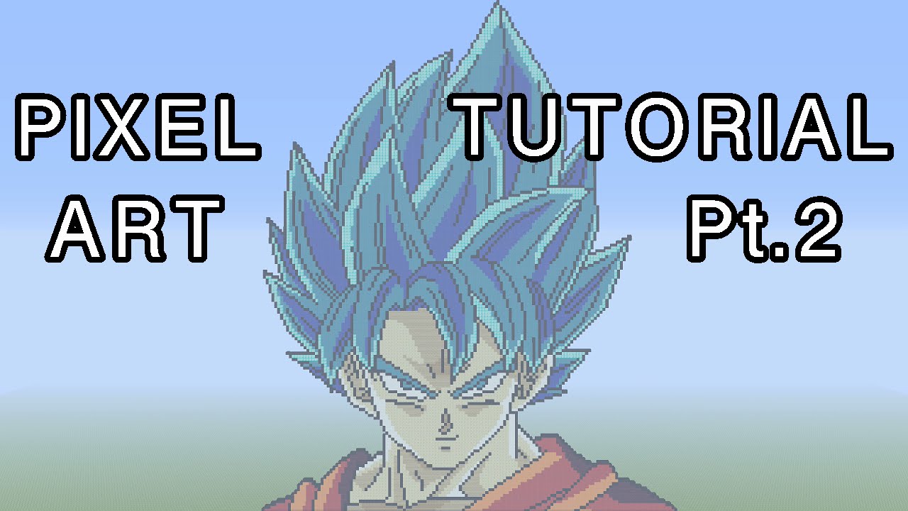 Minecraft Pixel Art Tutorial Super Saiyan God Ss Goku Dbz Part 2