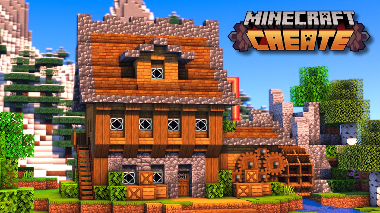 I Built A Starter House In Minecraft Create Mod Youtube