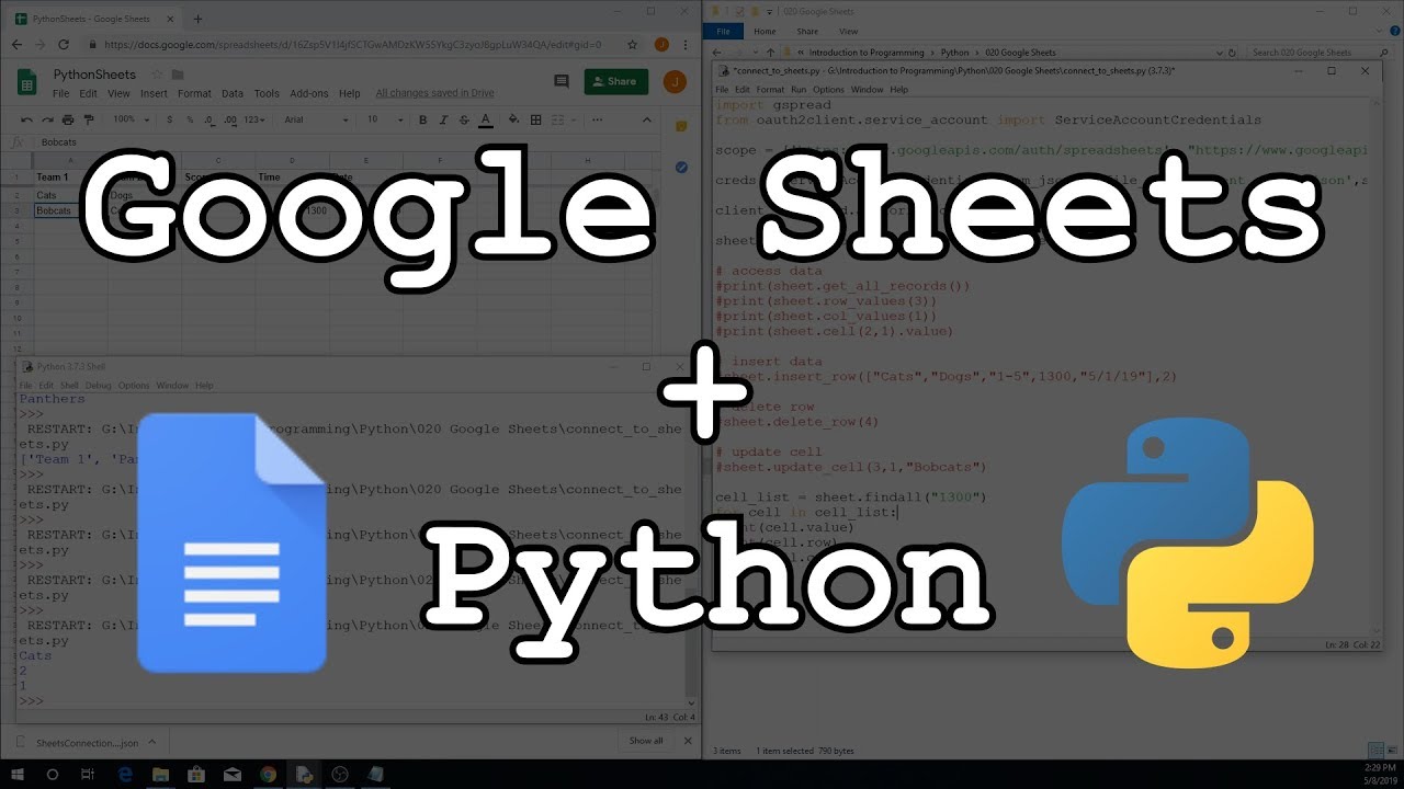 Access And Edit Google Sheets With Python Youtube
