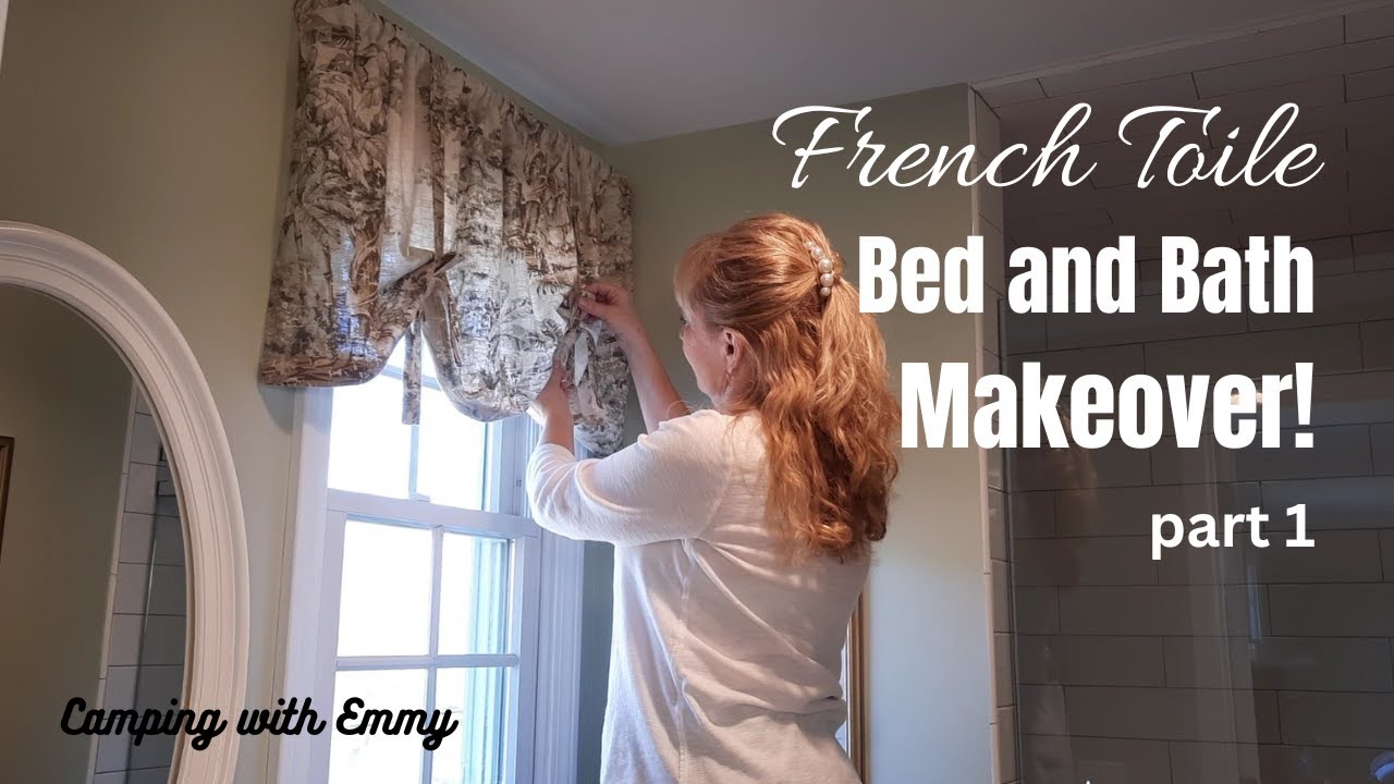 French Toile Bed And Bath Makeover On A Budget Pt 1 Youtube