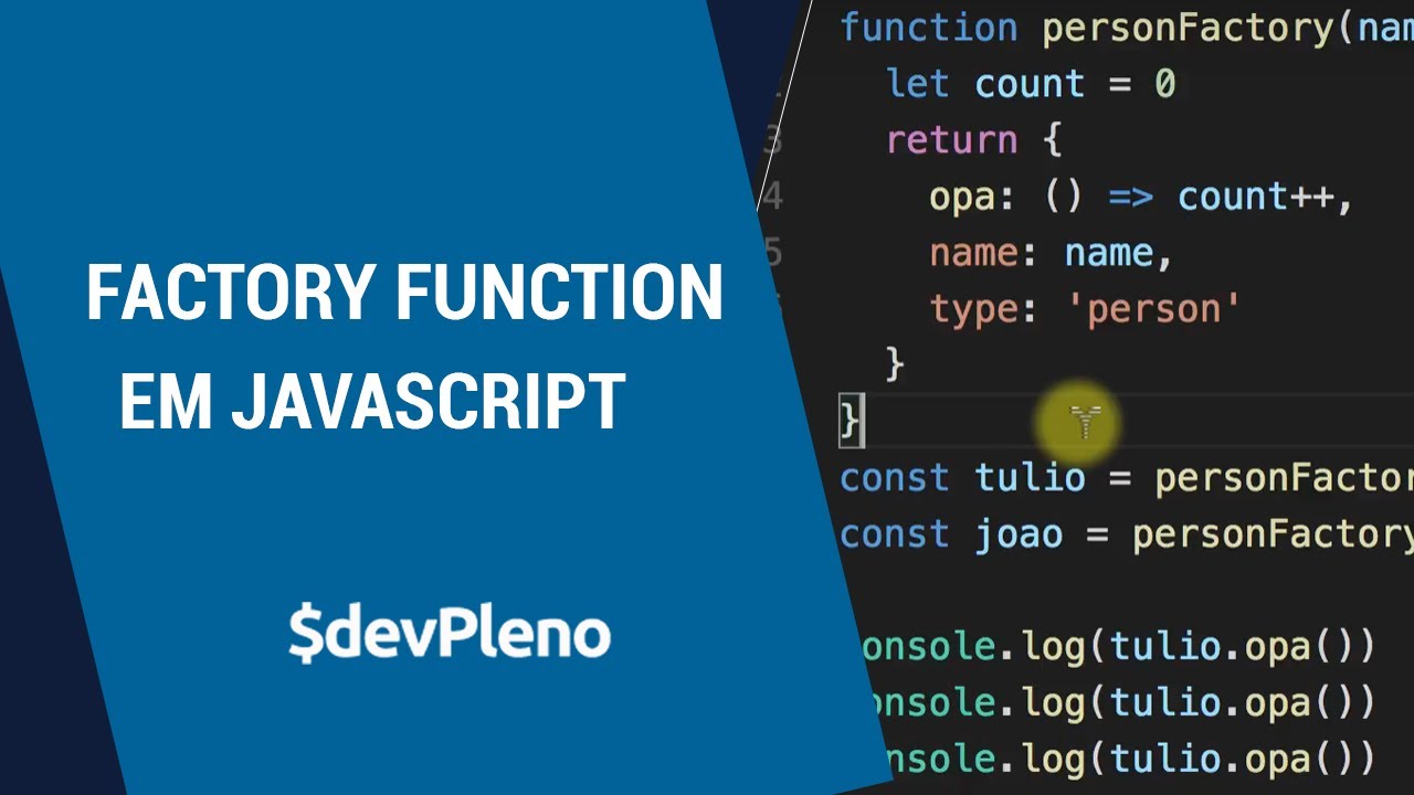 Factory Function Em Javascript Youtube