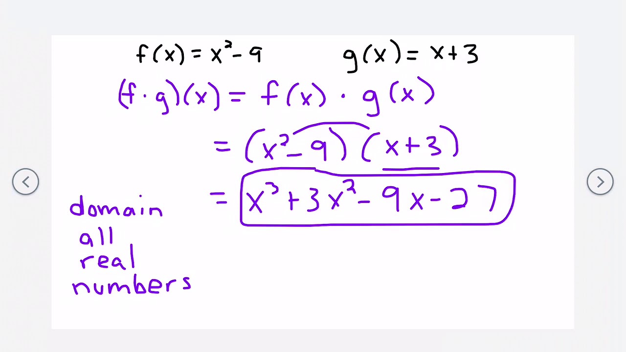 Algebra 2 Honors Lesson 6 6a Function Operations Youtube