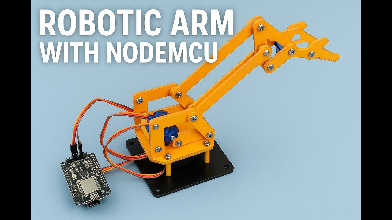Iot Controlled 2 Axis Robotic Arm With Nodemcu Robotic Arm Project