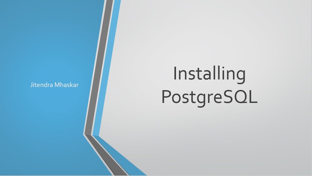Postgresql Installation Youtube