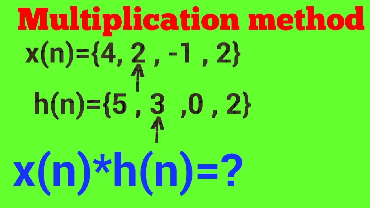 Multiplication Method Of Convolution Linear Convolution Convolution Sum