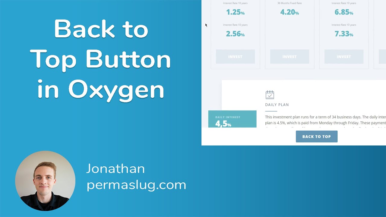 Back To Top Button In Oxygen Builder Jonathan Jernigan Wordpress