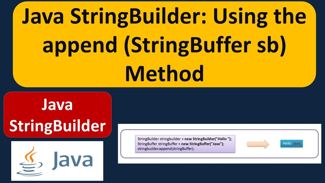 Java Stringbuilder Using The Append Stringbuffer Sb Method Java