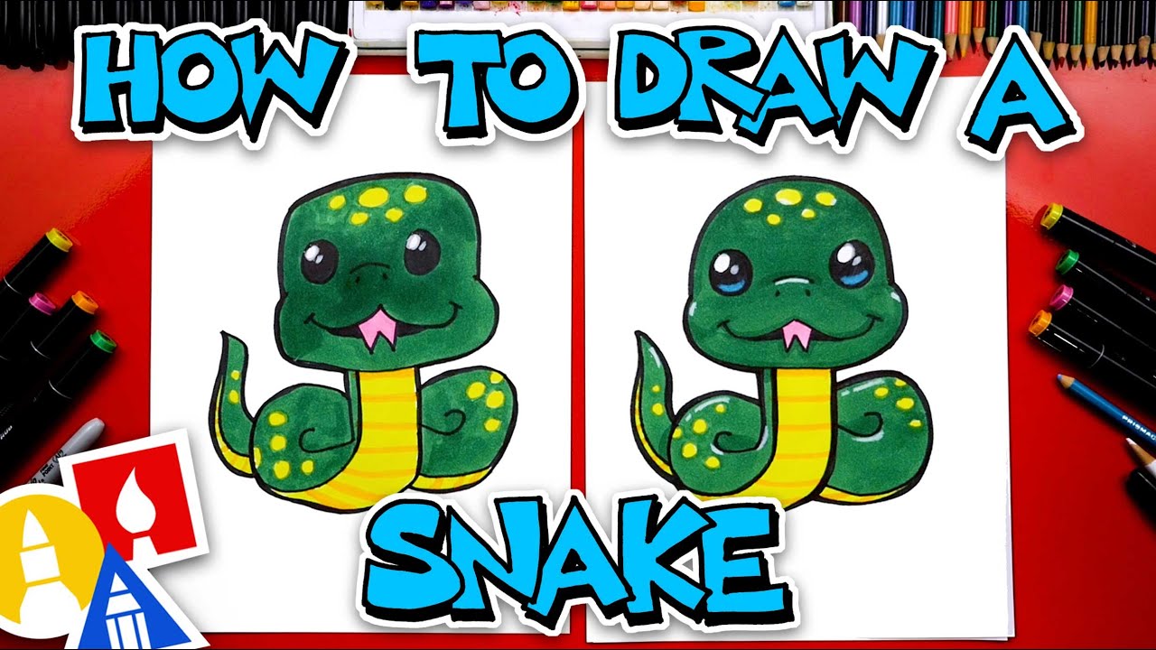 How To Draw A Cute Cartoon Snake Youtube