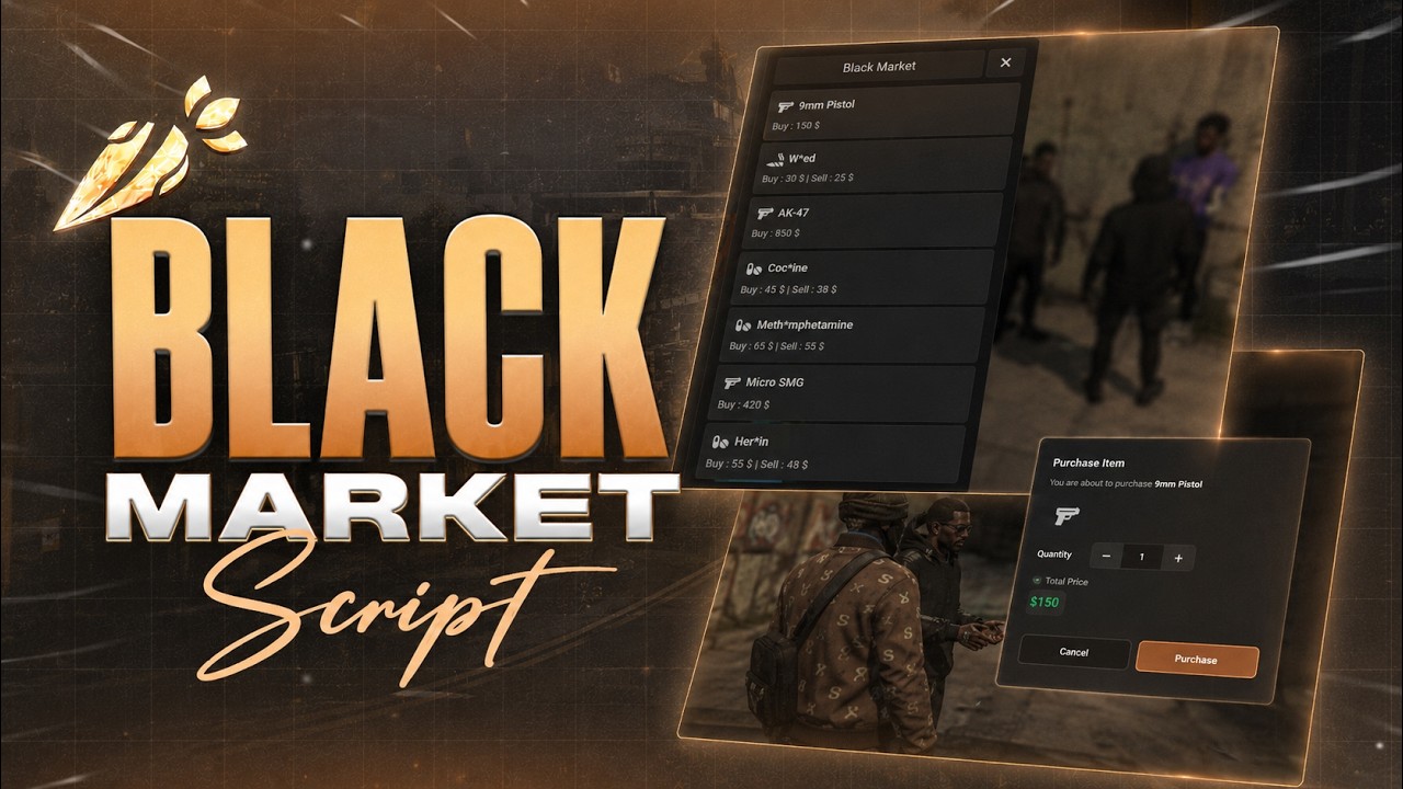 Free Fivem Black Market Script Carotto Studios Esx Qb Youtube
