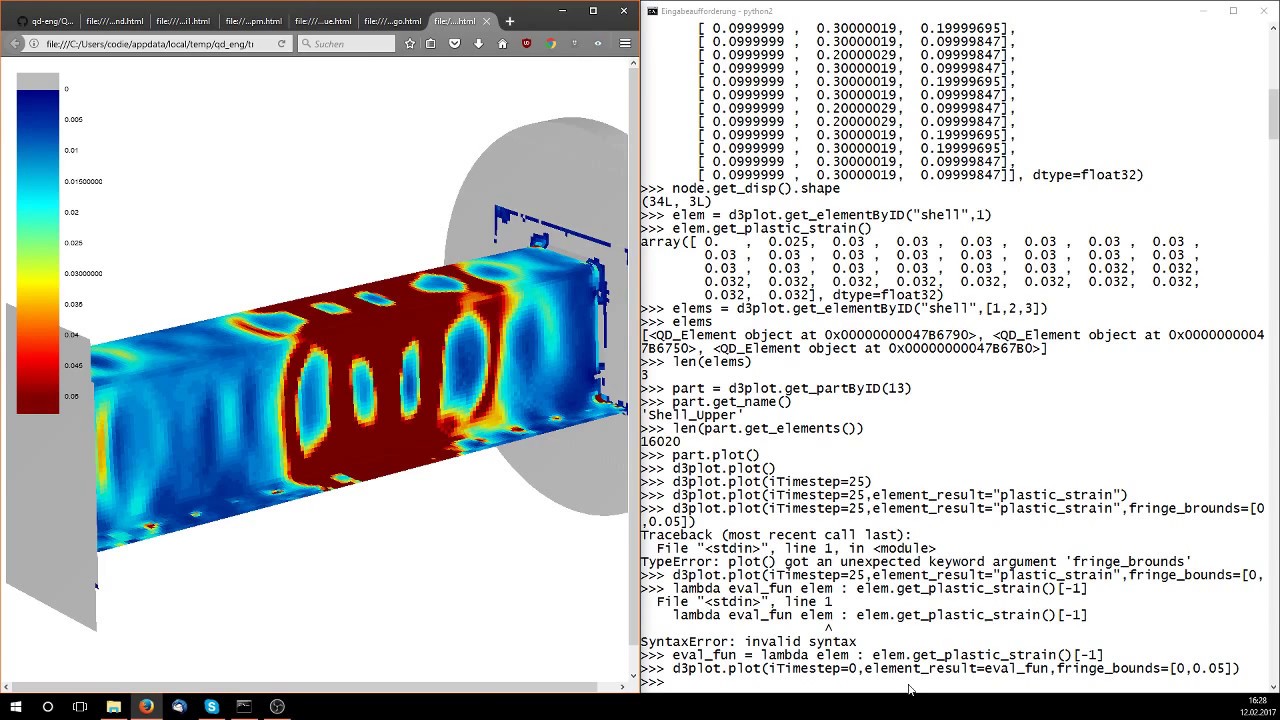 Qd Plus Ep 0 Reading A D3plot Ls Dyna In Python With Qd Youtube