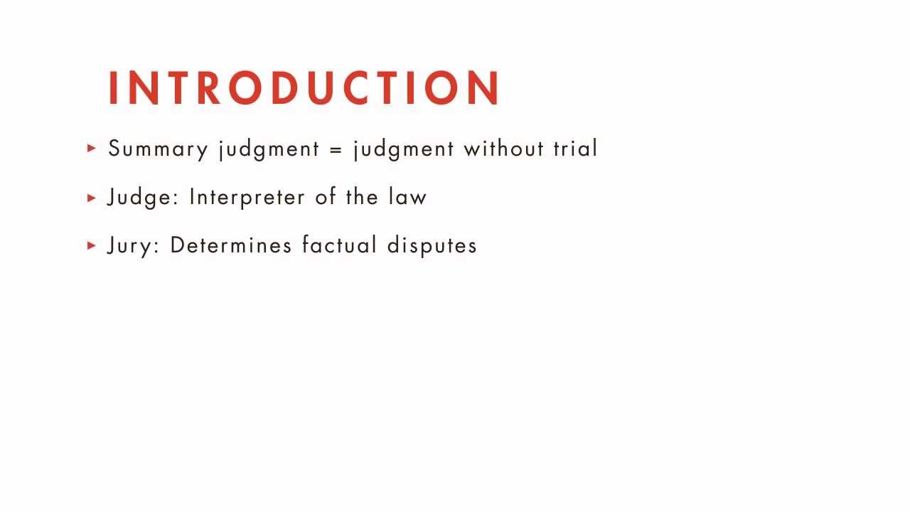 Civil Procedure Tutorial Summary Judgment Quimbee Youtube