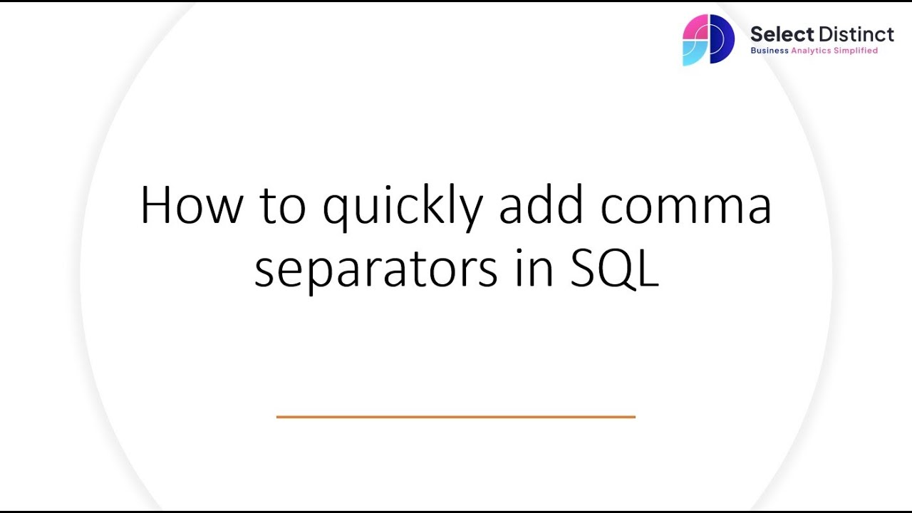 Sql Tips Add Comma Separators Youtube