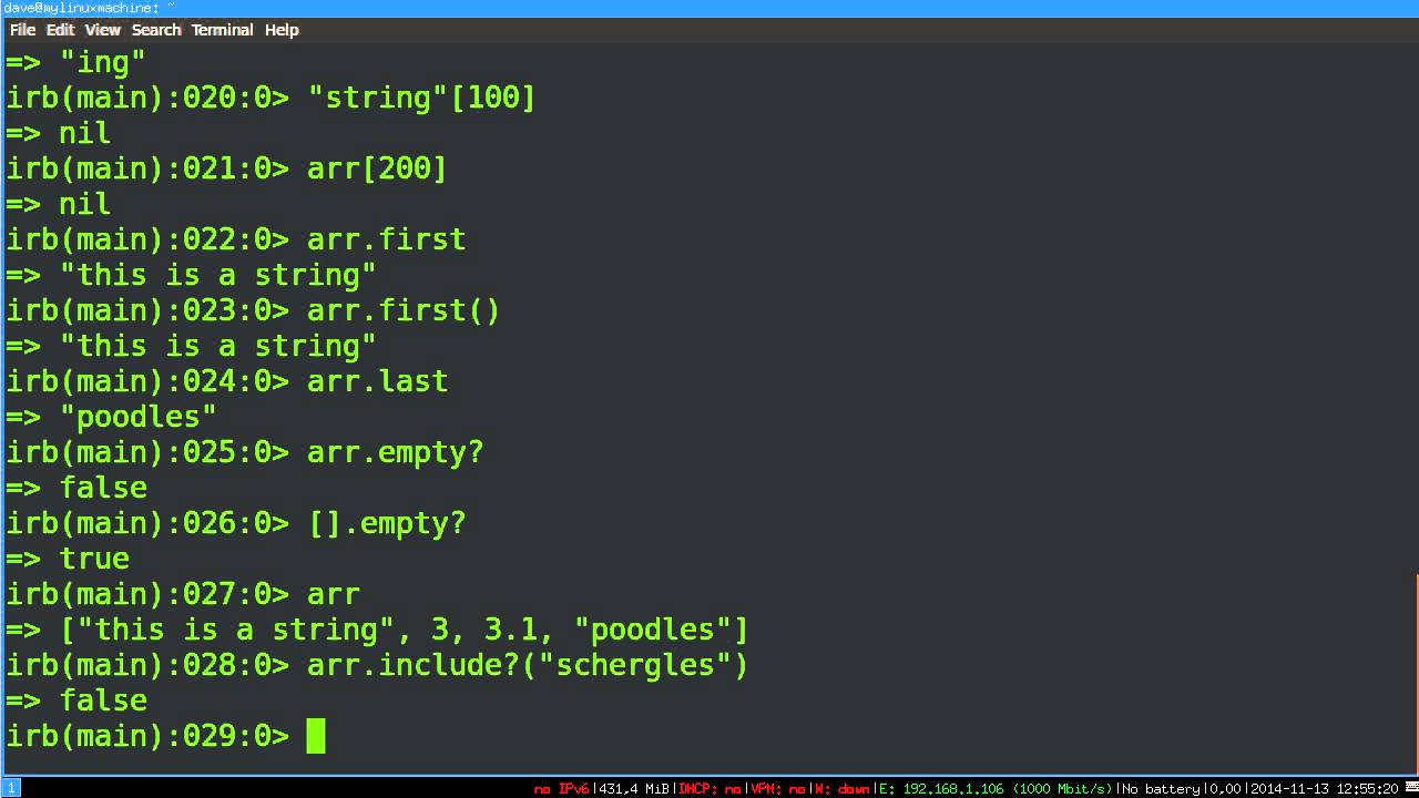 Programming Ruby 06 Array Operations Youtube