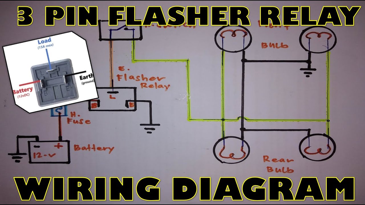 How To Wire 3 Pin Flasher Relay 12 Volts 3 Pin Electronic Flasher