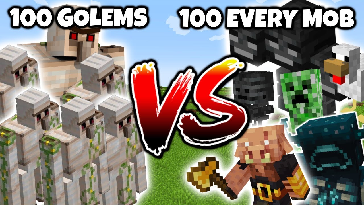 Can 100 Iron Golems Defeat 100 Of Every Mob In Minecraft Minecraft