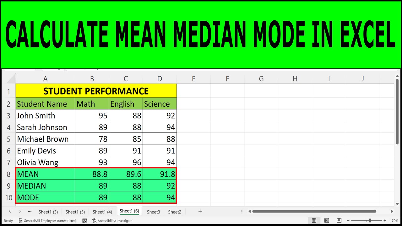 Calculate Mean Median Mode Standard Deviation